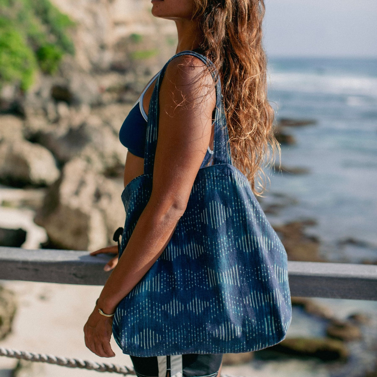 Tote Bag Shibory Wave Print – Drifter Surf